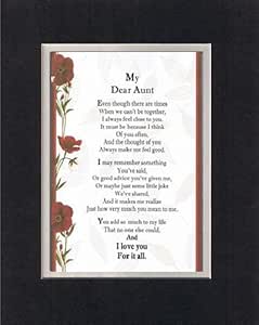 Amazon.com: Touching and Heartfelt Poem for Extended Family Members - My Dear Aunt Poem on 11 x ...