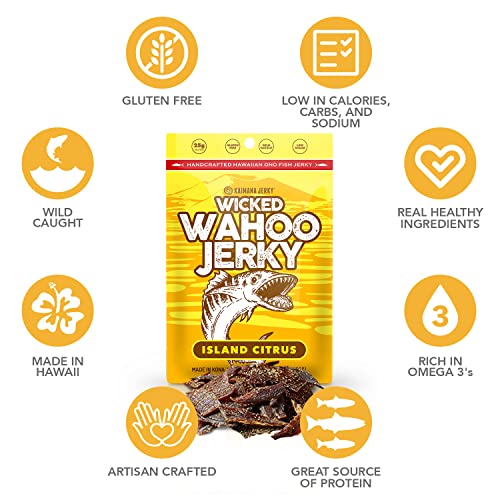 Island Citrus Wahoo Ono Fish Jerky - Zesty Umami Flavor - Artisan ...