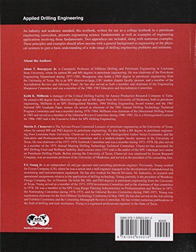 Applied Drilling Engineering (Spe Textbook Series, Vol 2)