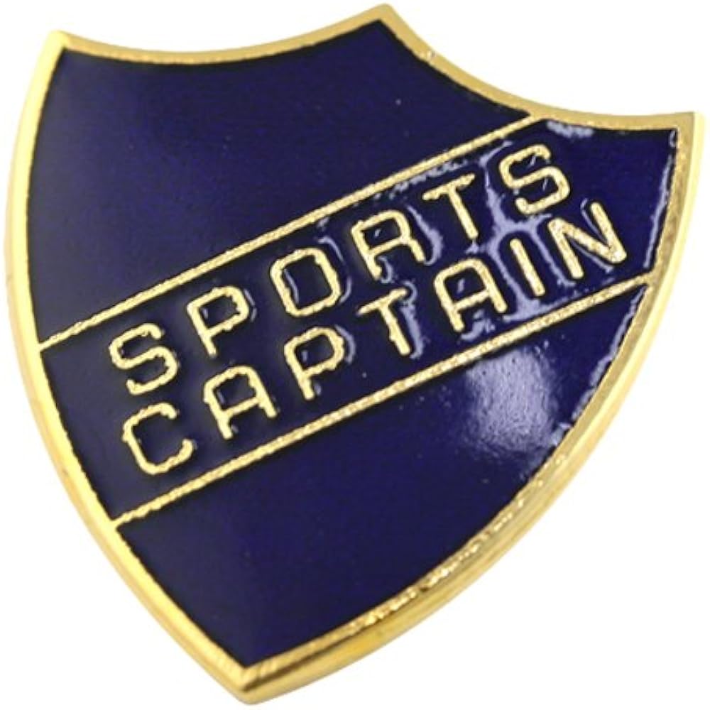 Sports Captain School Shield Badge Handmade Vitreous Enamel (Blue ...