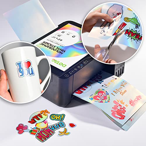 DOTAC Printable Holographic Vinyl Sticker Paper for Inkjet and Laser ...