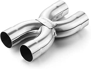 Amazon.com: Wicked Flow Exhaust X Pipe 2.5 Inch Inlet, Dual 2.5" Inlet ...
