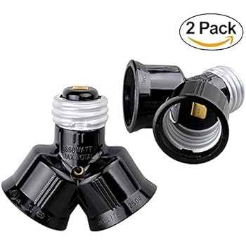 Leviton 128 15 Amp, 660 Watt, 250 Volt, Twin Light Socket Adapter ...