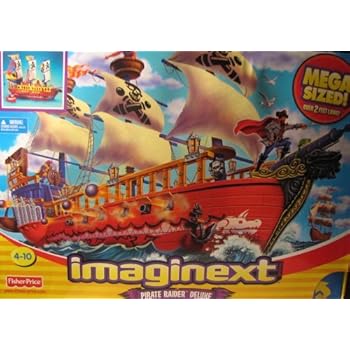 Amazon.com: Imaginext Pirate Raider Deluxe Pirate Ship: Toys & Games