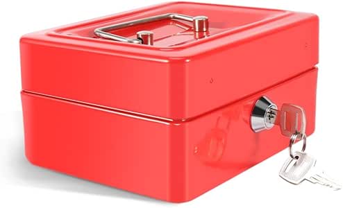 Double Layer Small Lock Box Portable Metal Coin Money Storage Security ...