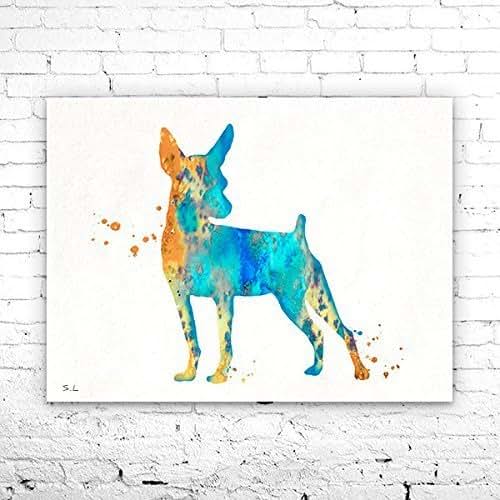 Amazon.com: Miniature Pinscher 2 Watercolor Print, Miniature Pinscher ...