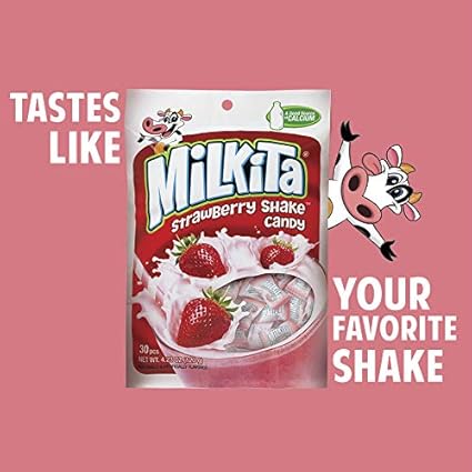 Amazon.com : Milkita Creamy Strawberry Shake Candy, Low-Sugar, 0% Trans ...