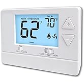 NonProgrammable Thermostat for Home, Digital Energy-Saving Thermostat,Single-Stage Systems, 1 ...