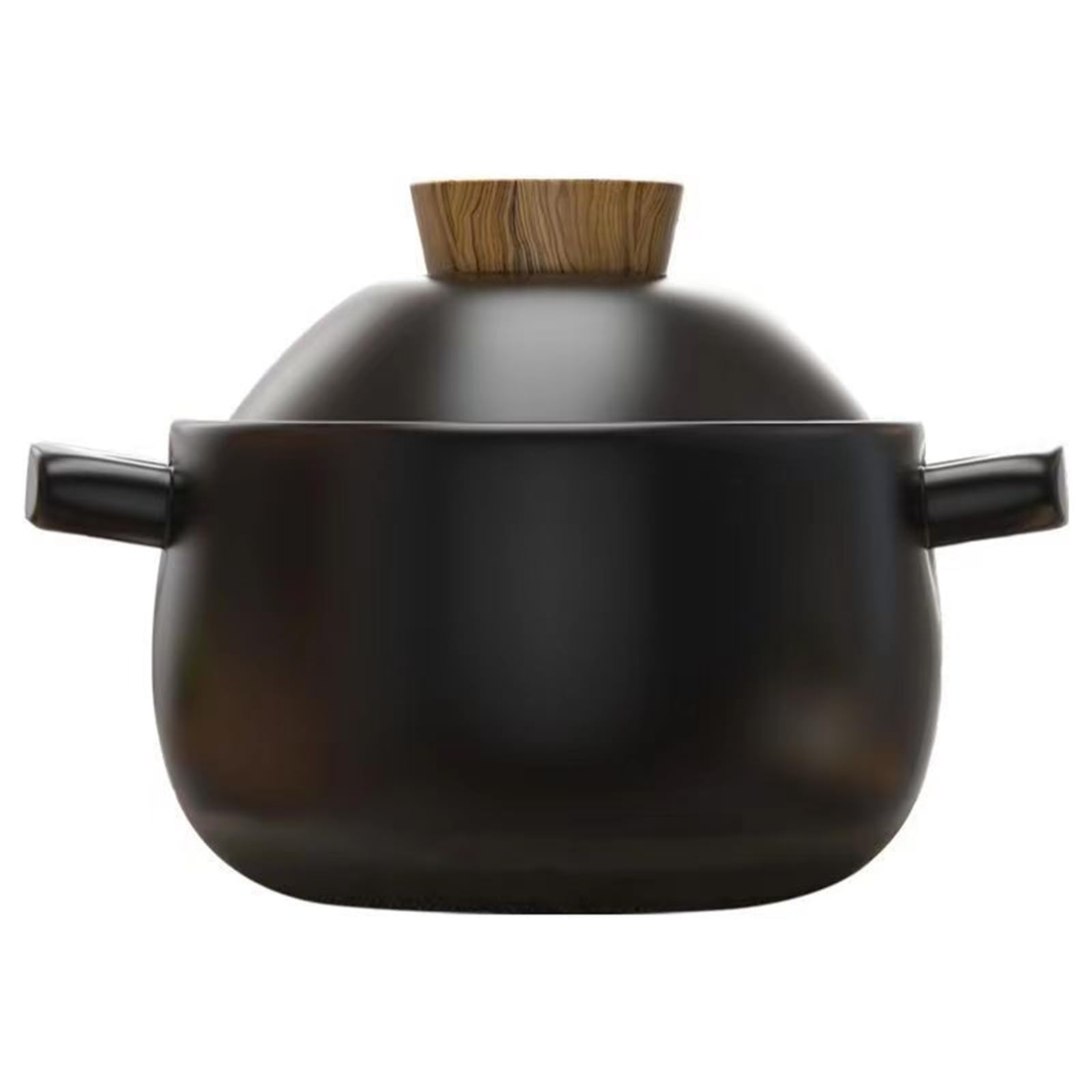 Blcak Ceramic Pot for Cooking with Lid, Clay Pot for Cooking, Rice Pot ...