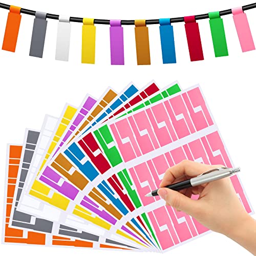 OIIKI 300 Colorful Wire Labels, Cord Label Stickers, Self-Adhesive ...
