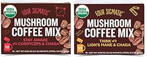 Amazon.com : Four Sigmatic Mushroom Coffee Mix Pack of 2 - Lion's Mane and Chaga & Cordyceps and ...