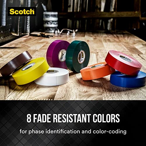 3M Scotch Vinyl Color Coding Electrical Tape 35, 3/4 in x 66 ft, Violet ...