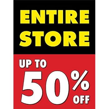Amazon.com : Sale 50% Off Sign Business Retail Store Shopping Message ...
