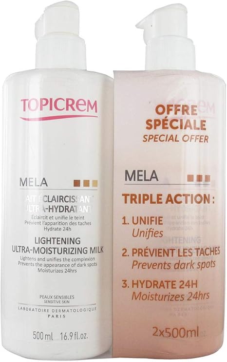 Topicrem Mela Lightening Ultra-Moisturizing Milk 2 x 500ml: Amazon.co ...