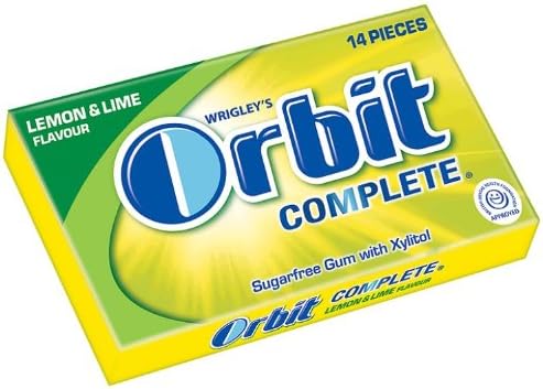 ORBIT COMPLETE Lemon and Lime Sugar Free Chewing Gum 14 Tabs (Pack of ...