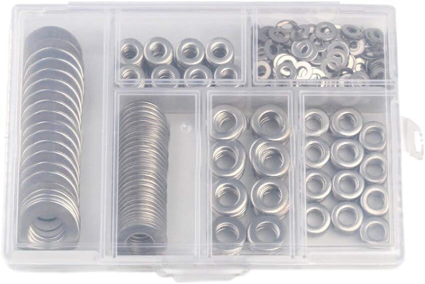Washers WSHR-102399 660 Pcs/Set M3 M4 M5 M6 M8 M10 Washer Spacers Stainless Steel Flat Washer ...