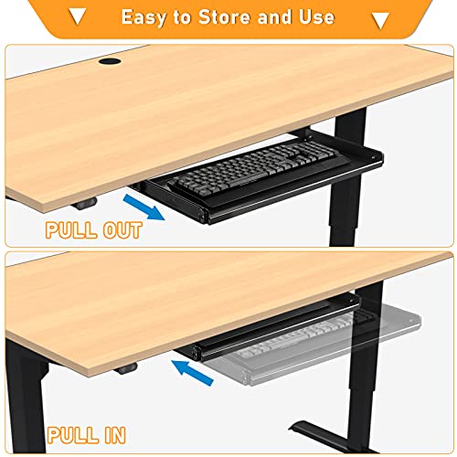 Keyboard Tray SKYZONAL Under Desk Heavy-Duty Metal Slide-Out Platform ...
