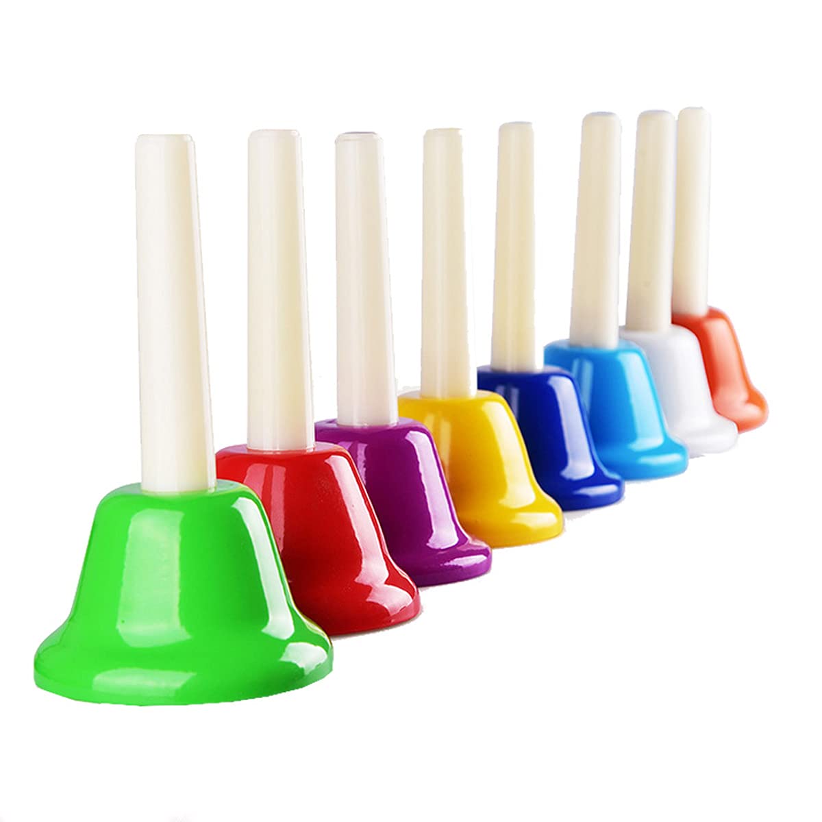 Handbell,8-Note Diatonic Hand Bells Set,Colorful Musical Instrument for ...