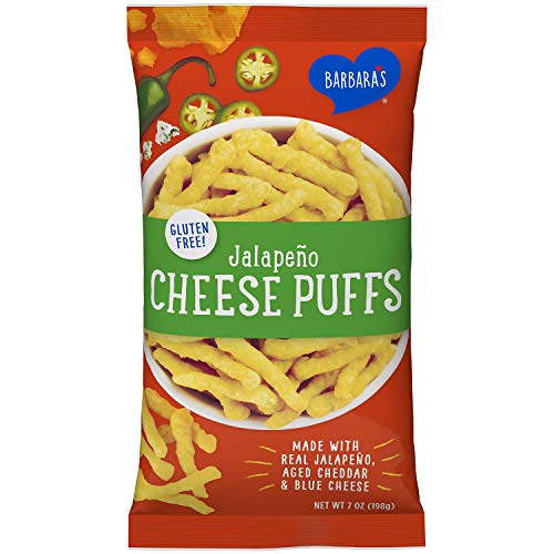 Barbara's Jalapeño Cheese Puffs, Gluten Free, Real Aged Cheese, 7 Oz ...