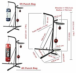 3 way Frame Punch Bag Stand MMA Boxing Stand Speedball Platform Punch ...