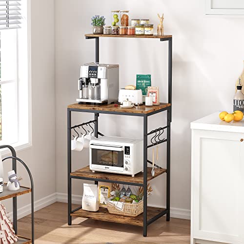 SUPERJARE Kitchen Bakers Rack, 4-Tier Coffee Bar Table, Kitchen ...