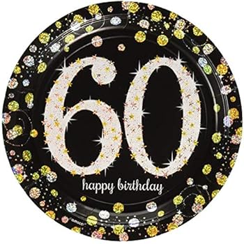 Amazon.com: Vintage Dude 60th Birthday Dessert Plates, 24 ct: Health ...