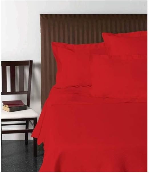 Drap plat Rouge - 270x300cm - 100% coton: Amazon.fr: Cuisine & Maison
