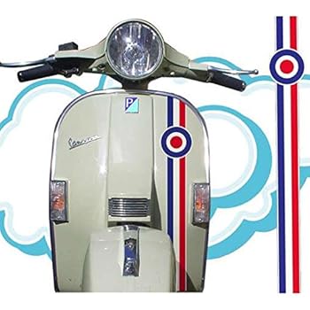 Amazon.com: VESPA decal sticker stripe (white - red - blue): Automotive