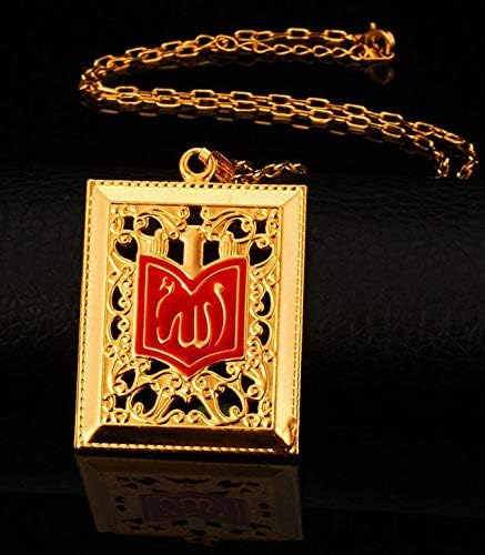 18k Real Gold Plated Two Sides Holy Islamic “Allah” symbol big Pendant ...