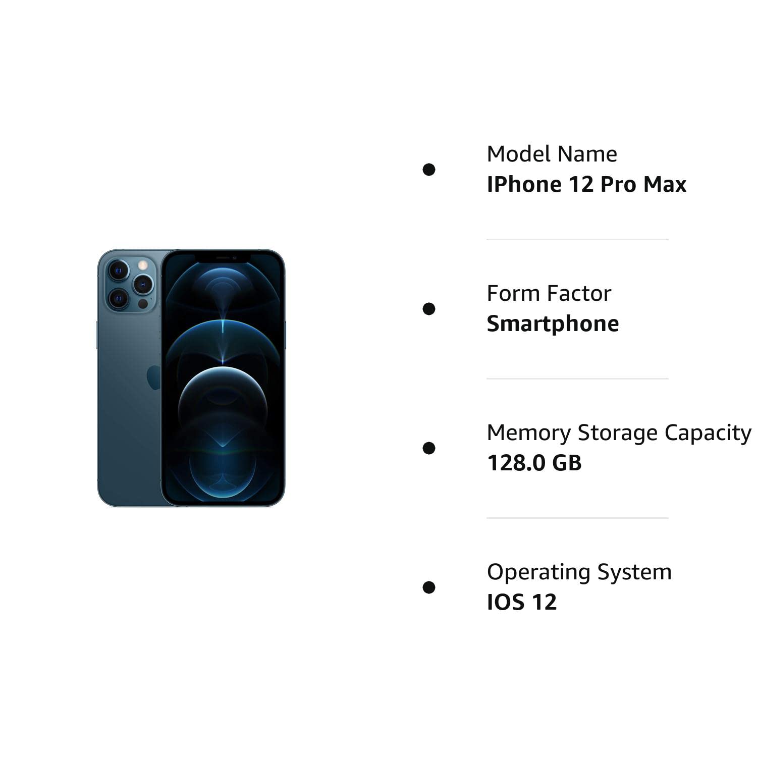 Mua Apple iPhone 12 Pro Max 5G, US Version, 128GB, Pacific Blue for Verizon (Renewed) trên ...