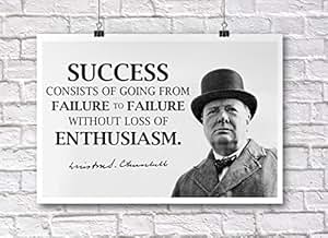 Amazon.com: JSC386 Winston Churchill Success Classroom Poster | 18 ...