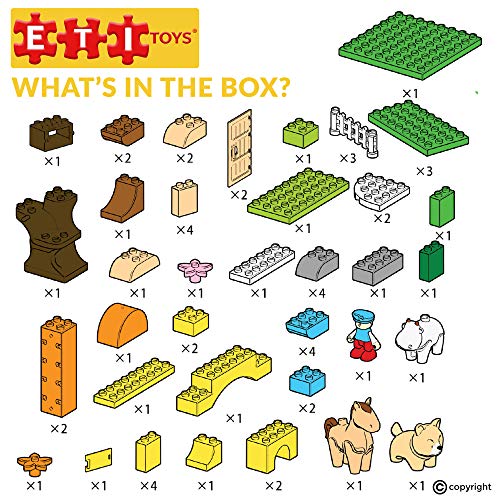 ETI Toys, 60 Piece Bublu Animal Story Building Blocks. Build Talking ...