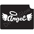 Amazon.com : Angel Wings 1028 Body Art Glitter Makeup Tattoo Stencil- 5 ...