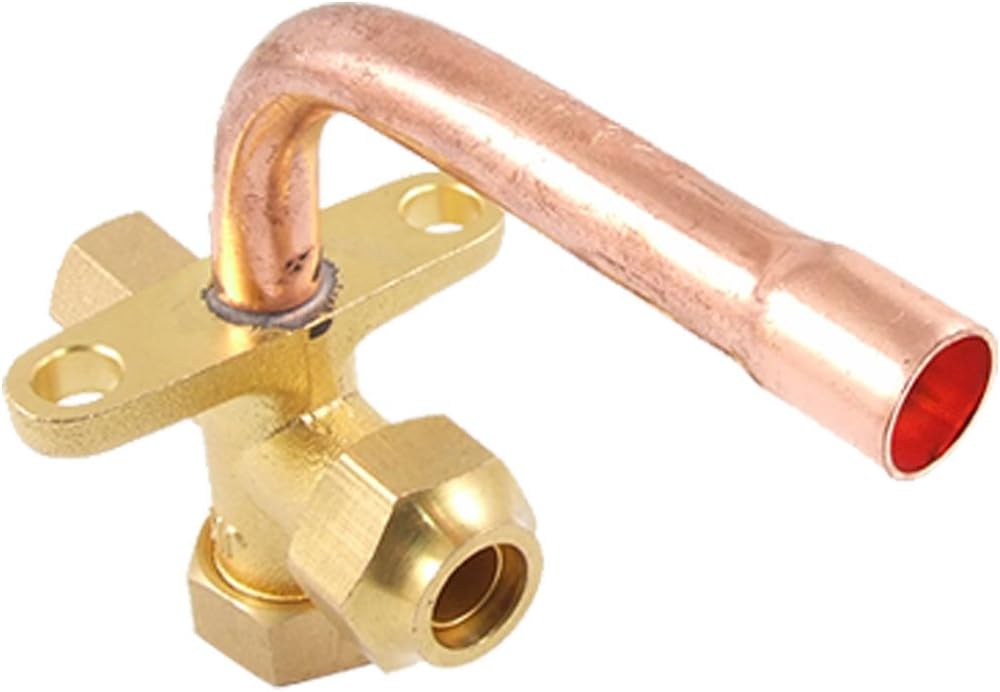 Air Conditioner 5mm Diameter Hex Inlet 3 Way Split Valve Brass Tone ...