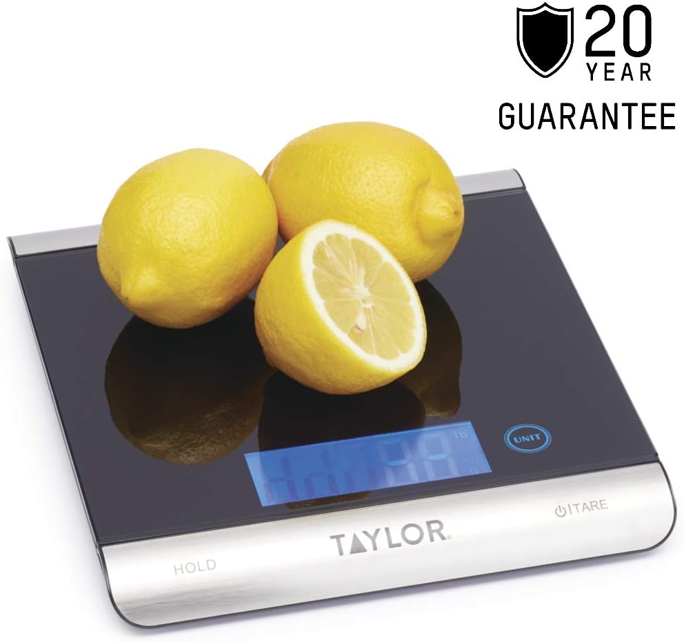 Taylor Pro Ultra High Capacity Digital Kitchen Food Scales, Compact ...