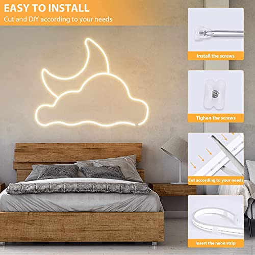 Lamomo LED Neon Rope Lights, 16.4ft/5m Warm White Neon Light Strip,12V ...