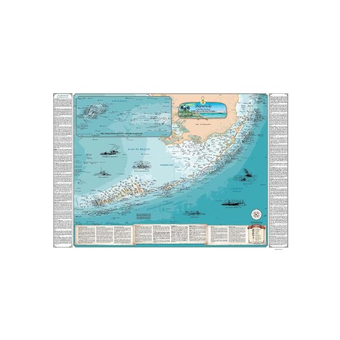 Laminated Nautical Chart Florida Keys Shipwreck Chart - Laminated Map ...