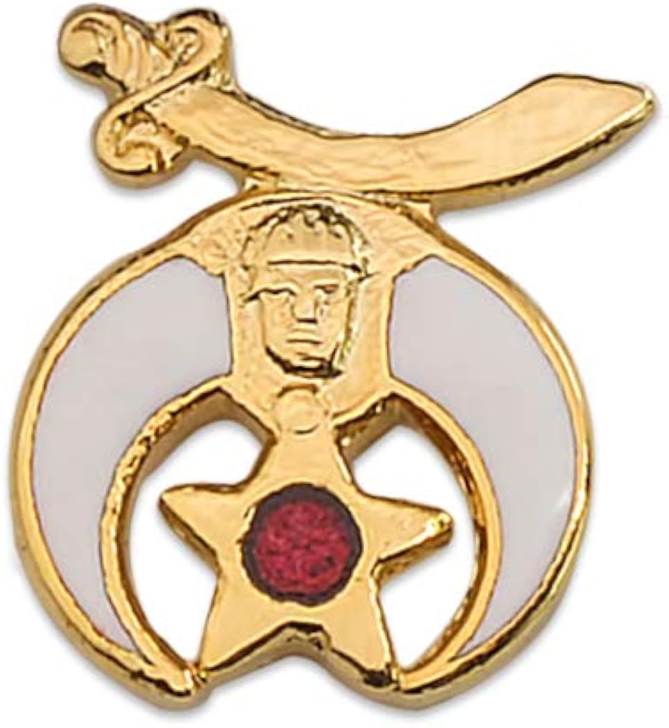 Amazon.com: Shriner Masonic Lapel Pin - [Gold & White][1/2'' Tall]: Jewelry