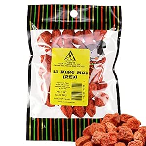 Amazon.com : Asia Trans Seeded Red Li Hing Mui Crack Seed Plums | Hawaiian Favorite | Sweet ...