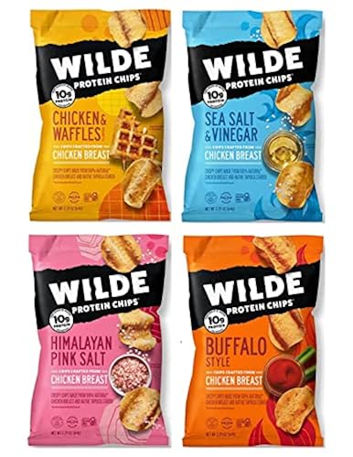 Wilde Chips Variety 4 Pack - Thin and Crispy, High Protein, Keto, Made ...