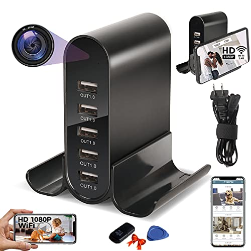 LUOHE Spy Camera Hidden Camera, 5 USB Hidden Spy Camera Charger 1080P ...