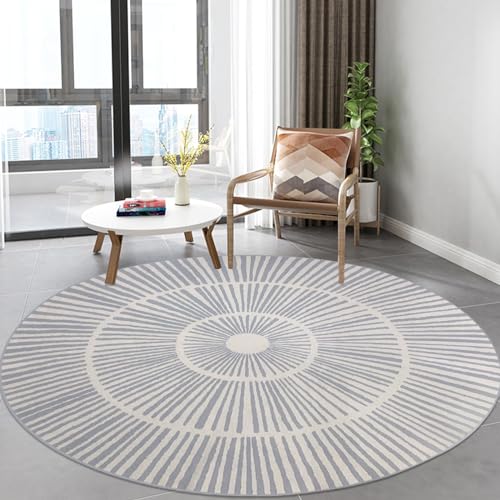 Lacomfy Abstract Rug Modern Round Geometric Area Rug 6Ft Line Print ...
