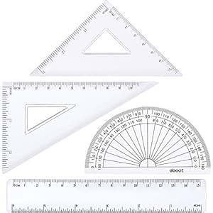 Amazon.com : eBoot 4 Pieces Math Geometry Tool Plastic Clear Ruler Sets ...