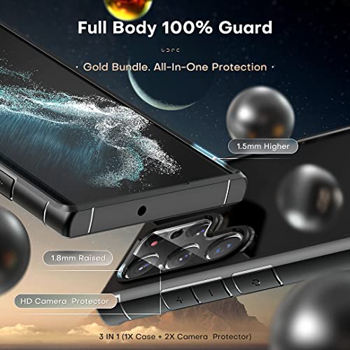 TOCOL for Samsung Galaxy S22 Ultra Case, Translucent Matte Hard Back [Military Grade Shockproof ...