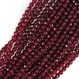 Amazon.com: 4mm faceted ruby red jade rondelle beads 15.5" strand: Arts ...