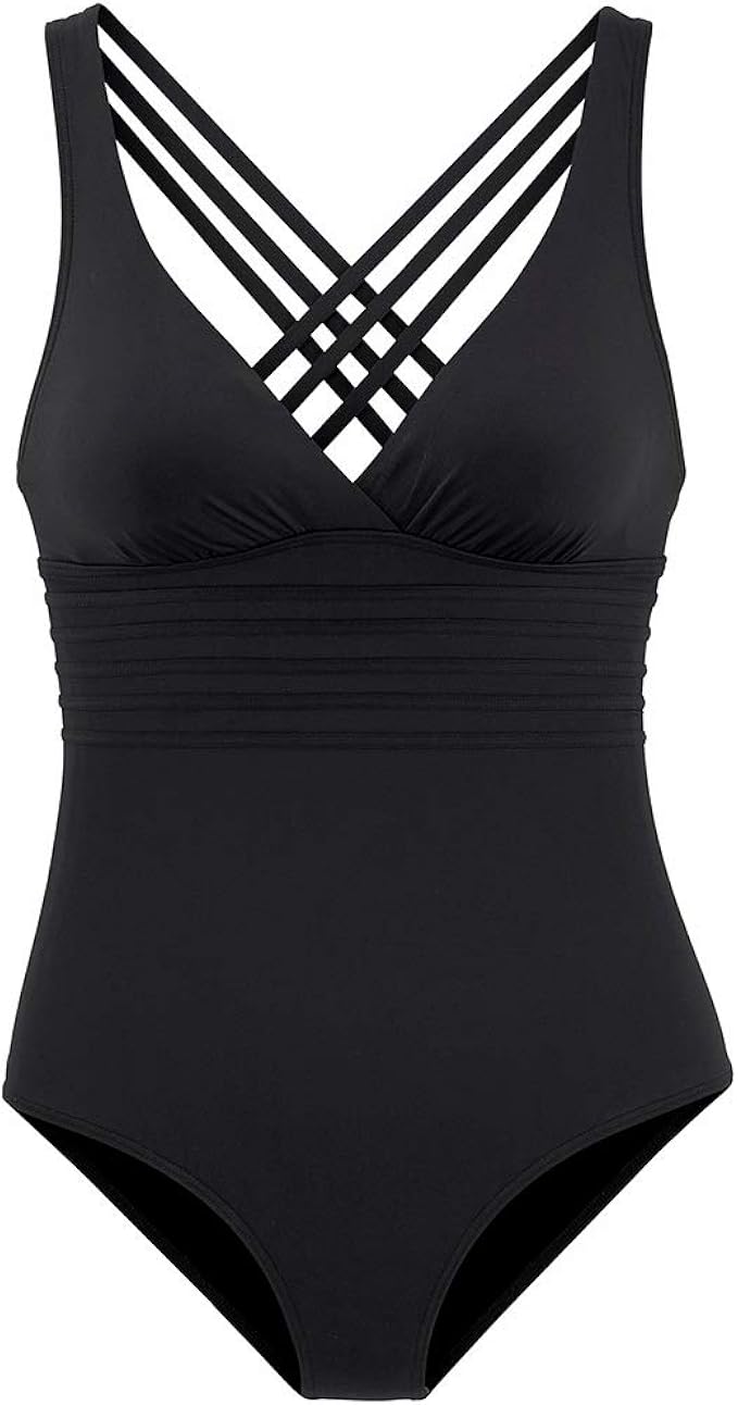 Erisl Womens Plus Size Sexy One Piece Tankini Plunging V-Neck Monokini ...
