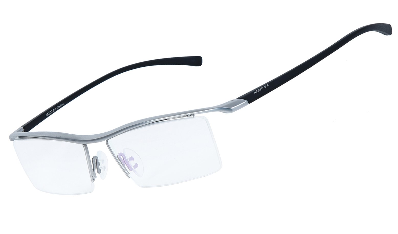 Mens Pure Titanium Semi-rimless Eyeglasses Business Optical Glasses ...