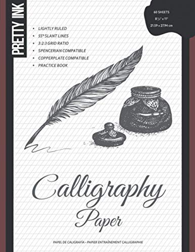 Calligraphy Paper - Practice Book: 60 Lightly Ruled Sheets in 3:2:3 ...