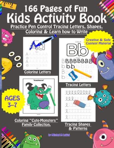 Mua Kid's Activity Book, "Learning to Trace" Letters, Shapes & Coloring ...