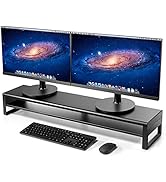 Vaydeer Dual Monitor Stand Riser with 4 USB 3.0 Ports, Metal Desk ...